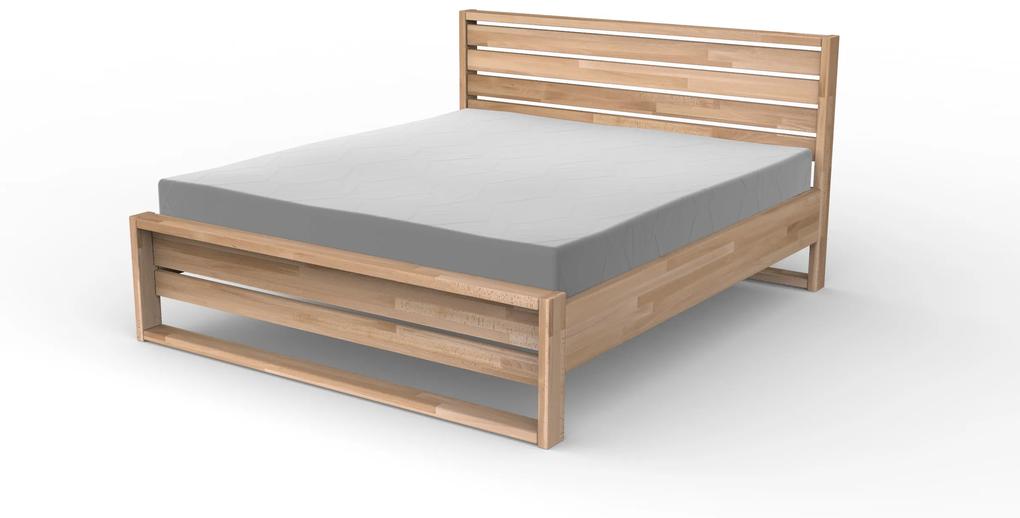 Masivní postel EDGE - Solwo Design Dřevo a odstín oleje: BUK Cink - Olej odstín BO103, Rozměr spací plochy: 200x200