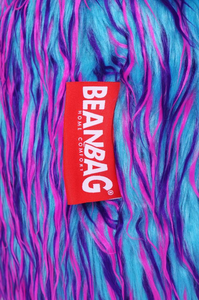 Beanbag Sedací pytel Shaggy Multicolor pink-violet-blue