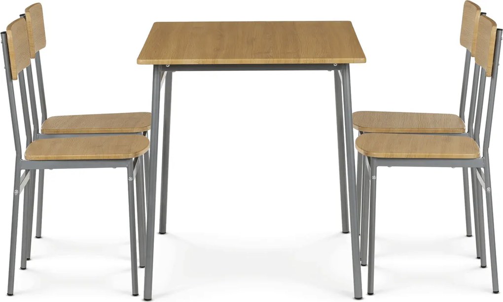 Autronic Jídelní set s 4 židlemi AUT-O2156 Odstín: Bílá