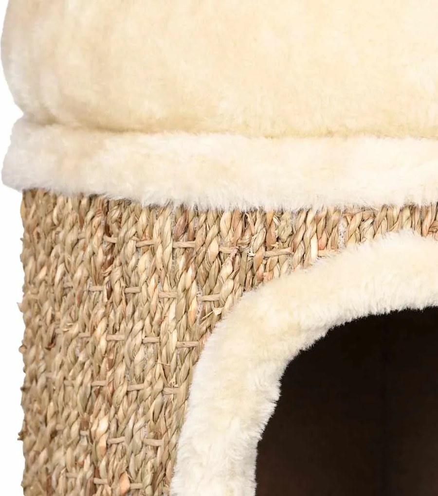 Kočičí domeček s luxusním poduškou 33 cm mořská tráva 170968