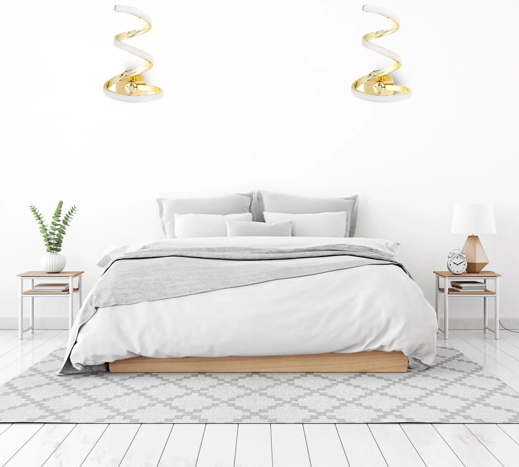 Toolight - LED nástěnná lampa SPRING UP APP830-W, zlatá, OSW-09182