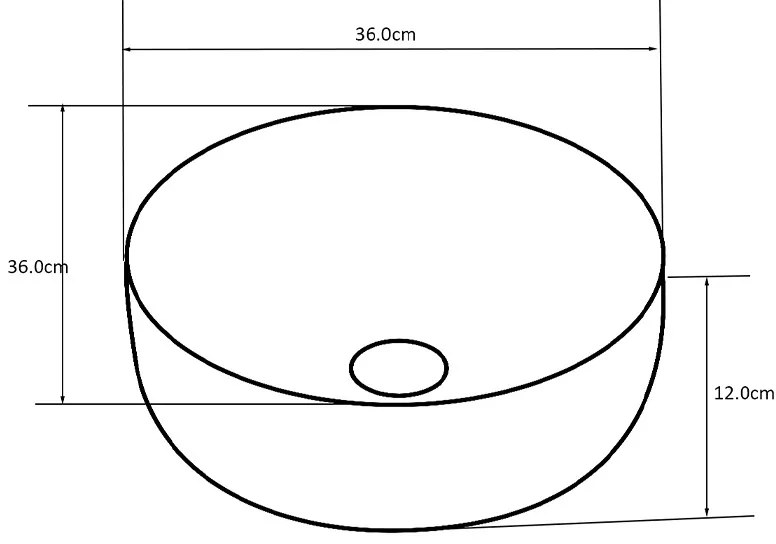 BPS-koupelny Keramické umyvadlo na desku HYD-LA-MTB-MAR5-360 ø36 cm, černý mramor