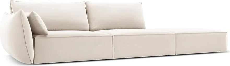 Béžová sametová pohovka levý roh 264 cm Vanda – Mazzini Sofas