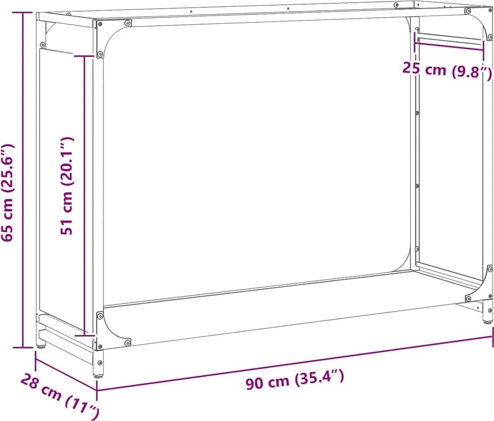 vidaXL Stojan na palivové dřevo Ocel válcovaná za studena [864203] Barva: Černá