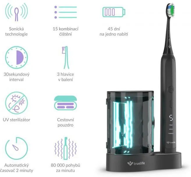 TrueLife Sonický zubní kartáček SonicBrush K150 UV