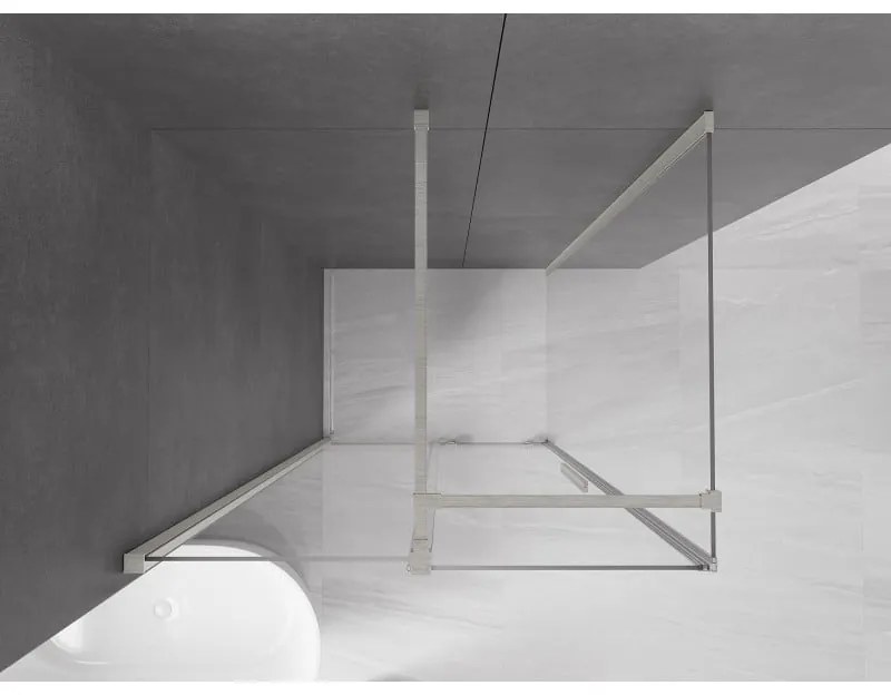 Mexen Velar, sprchový kout s posuvnými dveřmi 110 x 100 cm, 8mm čiré sklo, broušená ocel, 871-110-100-01-97