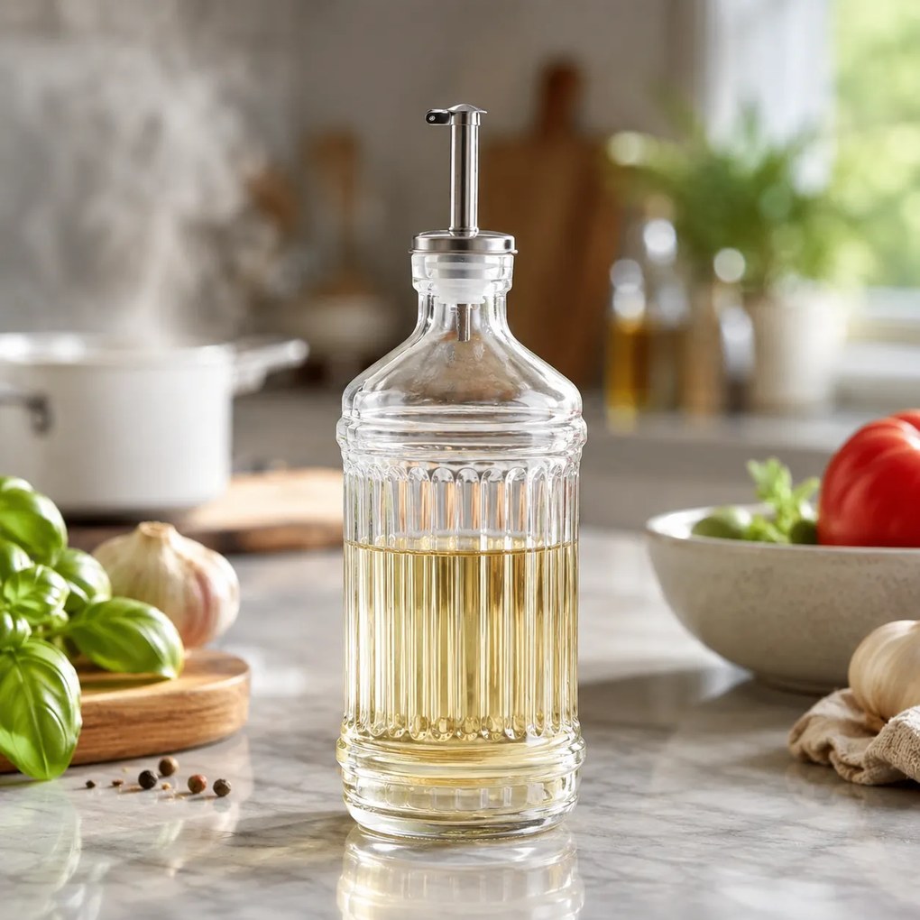 Zeller Present Láhev na olej, ocet, s nálevkou - 500ml, VROUBEK
