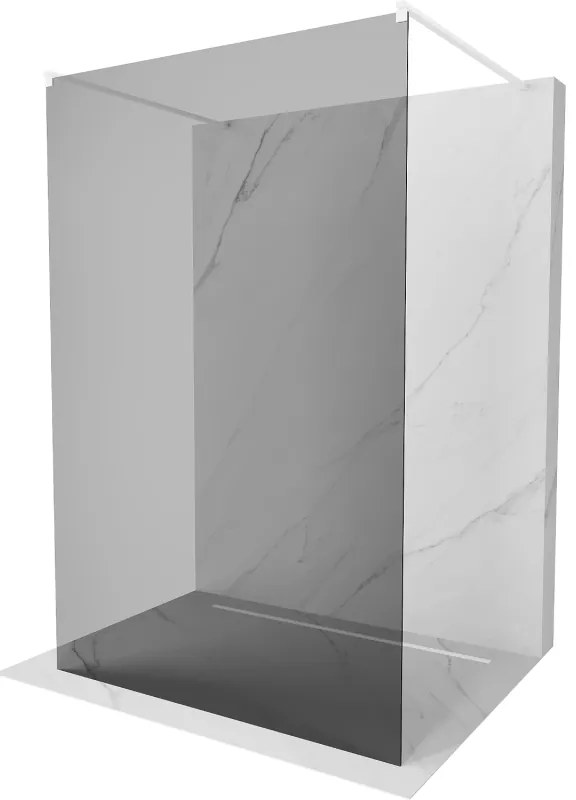 Mexen Kioto sprchová stěna samostatně stojící 100 x 200 cm, grafit 8 mm, bílá - 800-100-002-20-40