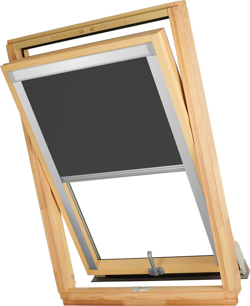Dekodum Termoizolační roleta na střešní okno typu VELUX CK02/C02/102 Barva látky: Black Silver, Barva profilu: Bílá