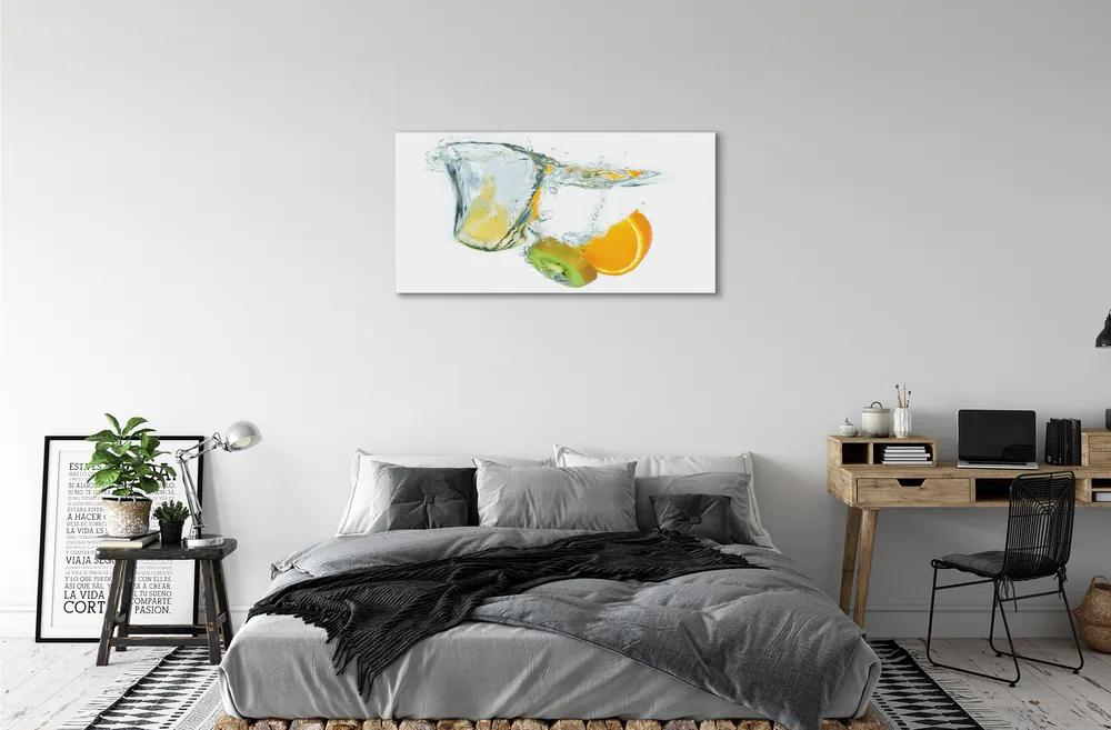 Obrazy na plátně Voda kiwi oranžový 125x50 cm