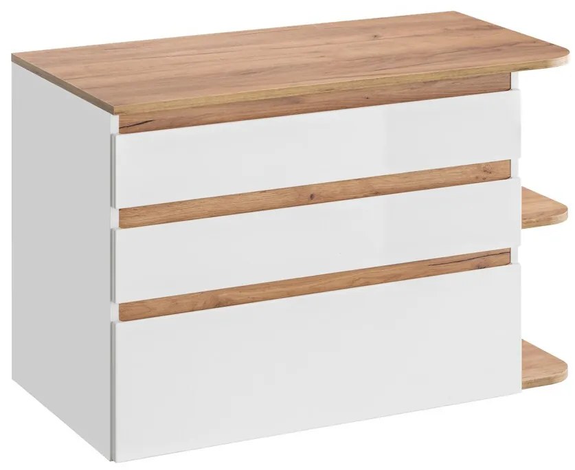 Umyvadlová skříňka Platinum 820 3S alpská bílá/dub kraft zlatý