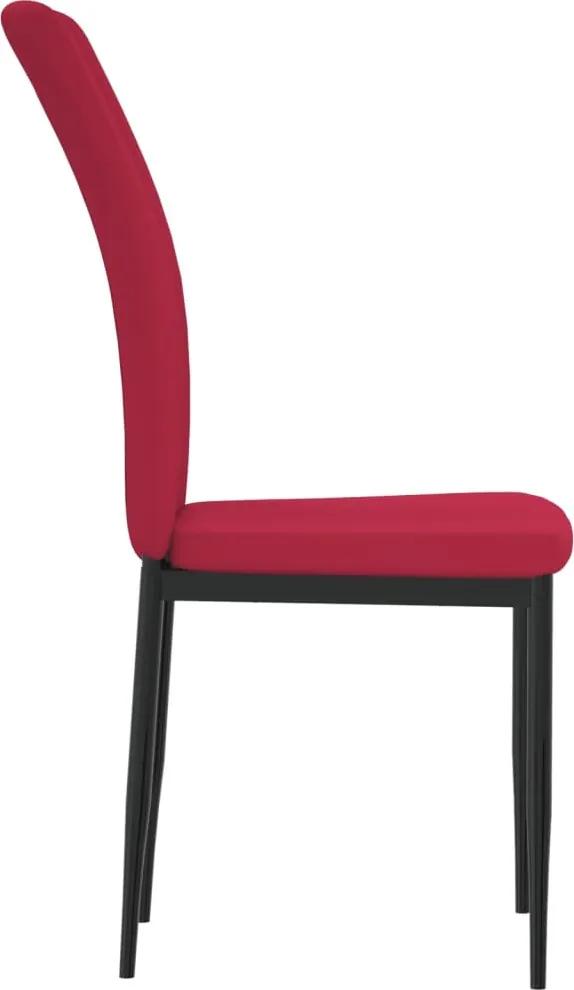 vidaXL Jídelní židle 4 ks samet [326109] Barva: vínová červená