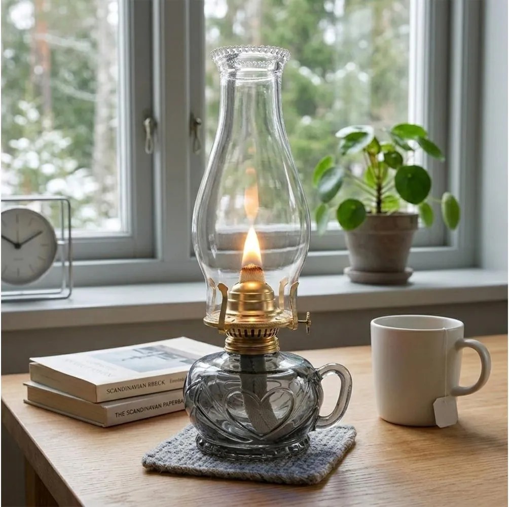Brilagi - Petrolejová lampa MERLIN kouřová/šedá