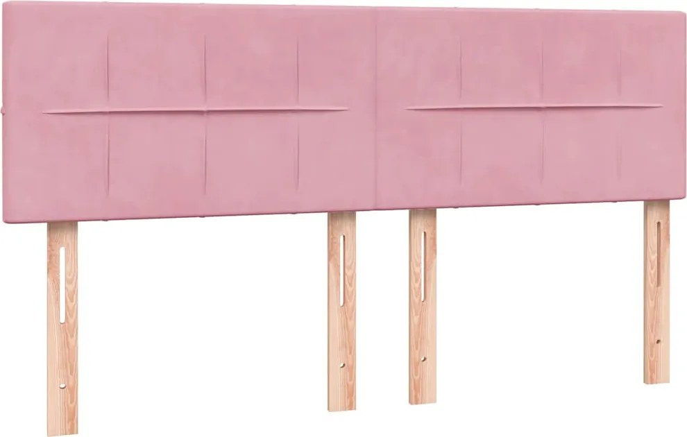 Box spring postel s matrací růžová 160x210 cm samet 3317534