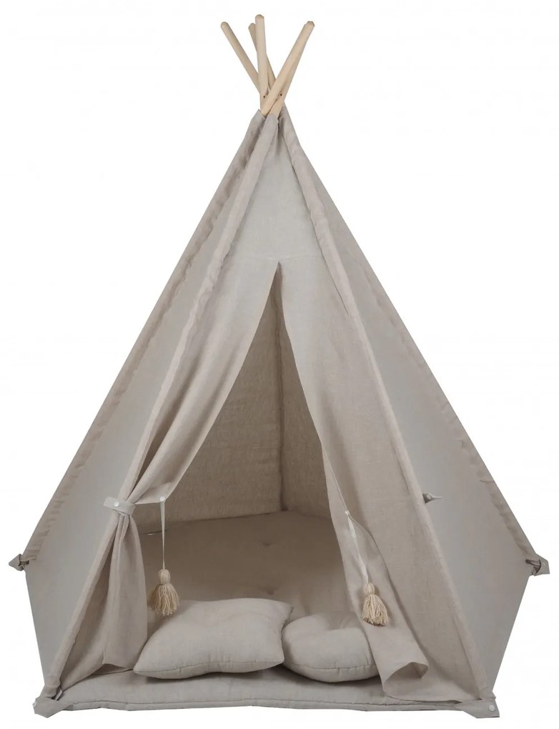 Vigvam design Teepee My Linen World, Natur - PĚTIÚHELNÍKOVÉ BEZ DOPLŇKŮ