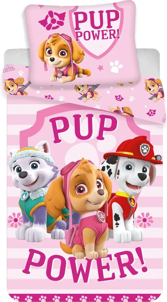Bavlněné ložní povlečení Tlapková patrola - Paw Patrol - motiv Pup Power - 100% bavlna - 70x90 cm + 140x200 cm