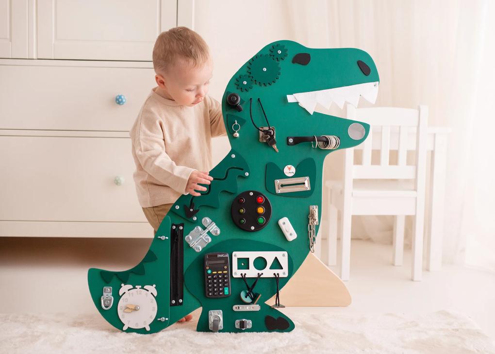 Montessori activity board Dinoland Tyrannosaurus Rex Varianta: Se stojanem - samostatně stojící
