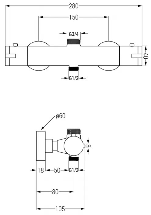 Termostatická sprchová baterie MEXEN KAI grafitová