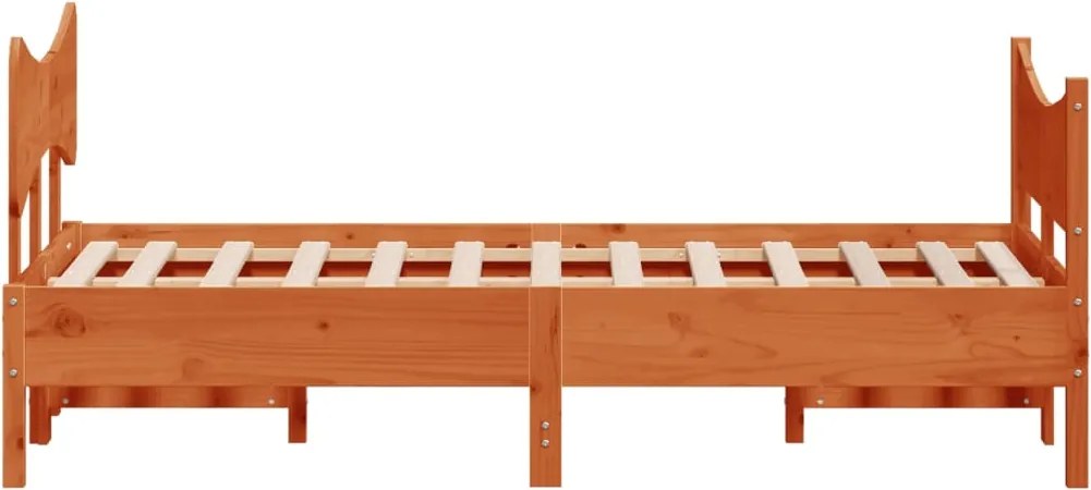 Postel bez matrace voskově hnědá 120 x 200 cm masivní borovice 3216386
