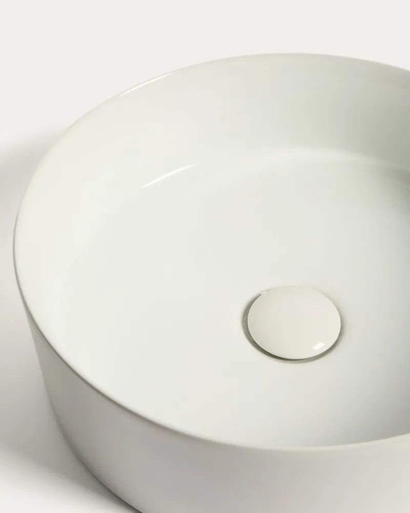 Bílé keramické kulaté umyvadlo ø 36 cm Ovara – Kave Home