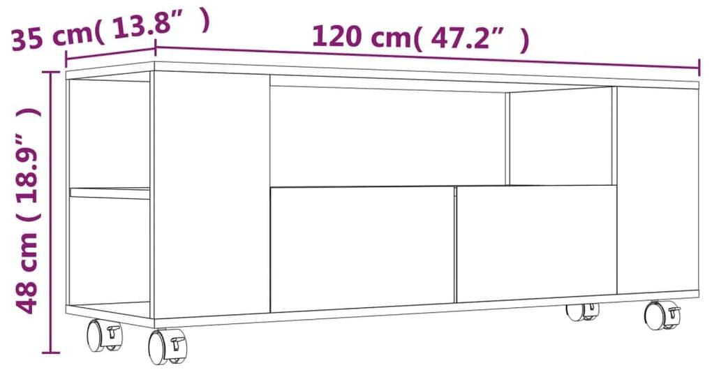 TV skříňka šedá sonoma 120x35x48 cm kompozitní dřevo - Default Title