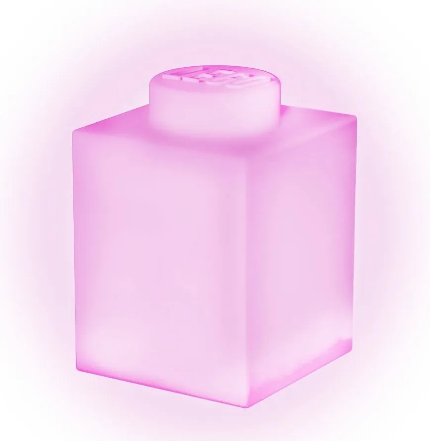 Růžové silikonové noční světýlko LEGO® Classic Brick