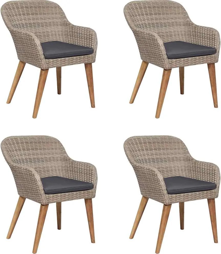 5dílný zahradní jídelní set hnědý 3067825