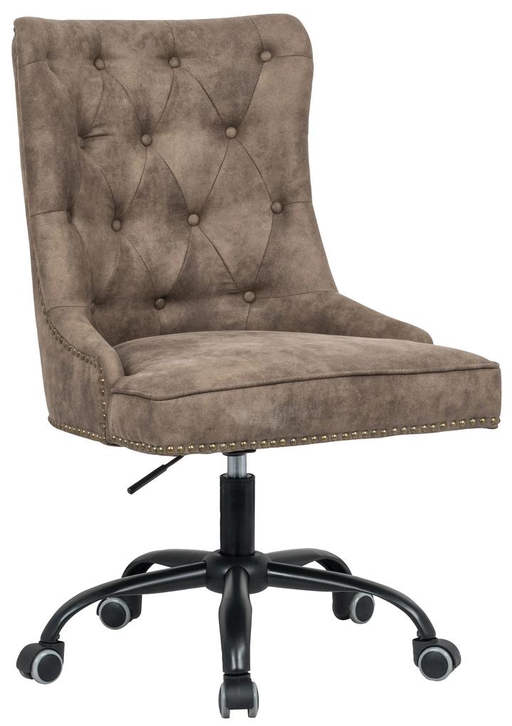 Deflee Pracovní židle VICTORIAN LIGHT BROWN KRS38793samet  58cm x 89-97cm x 65 cm