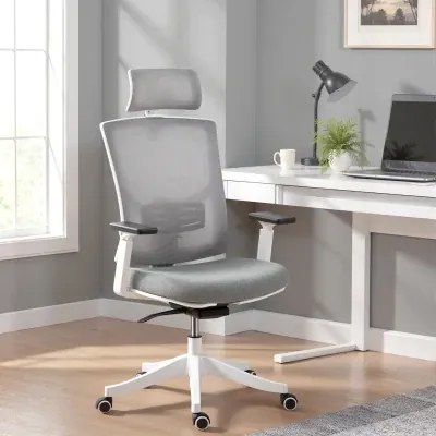 HOMCOM ergonomická, prodyšná kancelářská židle s dynamickou 4D bederní opěrkou, 64,5x62,5x112-122 cm, vícebarevná