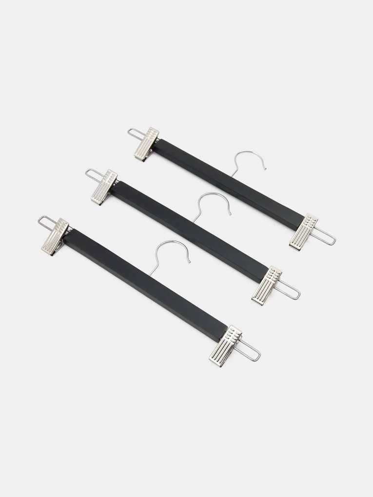Sinsay - Dřevěná ramínka s klipsy 3 pack - černá