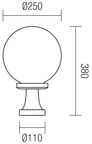 Redo 9774 - Venkovní lampa SFERA 1xE27/42W/230V IP44 25x38 cm hnědá