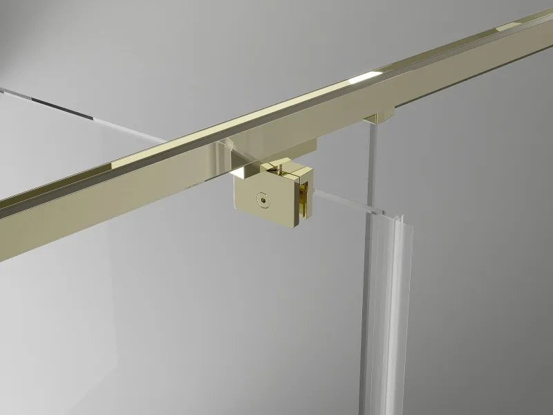 Mexen Exo, výklopná sprchová kabina, dveře 120 cm + boční stěna 100 cm, transparentní sklo, zlatá, 8182-120-100-50-00