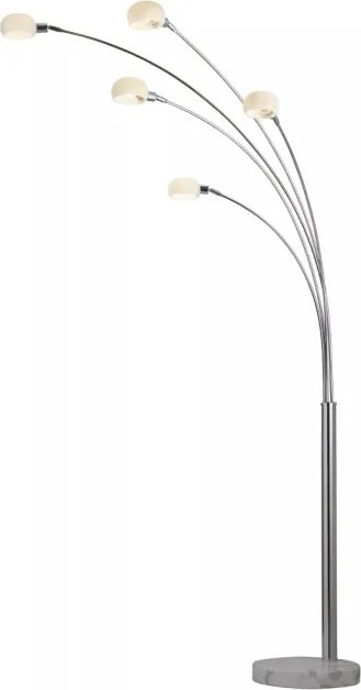 Searchlight EU3085-5CWH Stojací oblouková lampa GIRAFFE bílé sklo, mramor