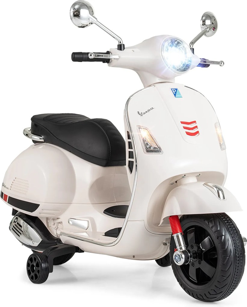 Costway Dětská motorka VESPA s LED světlometem a klaksonem elektrická dětská