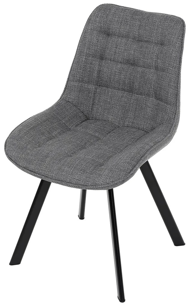 Jídelní židle HC-465 GREY2 látka šedá, kov černý matný lak