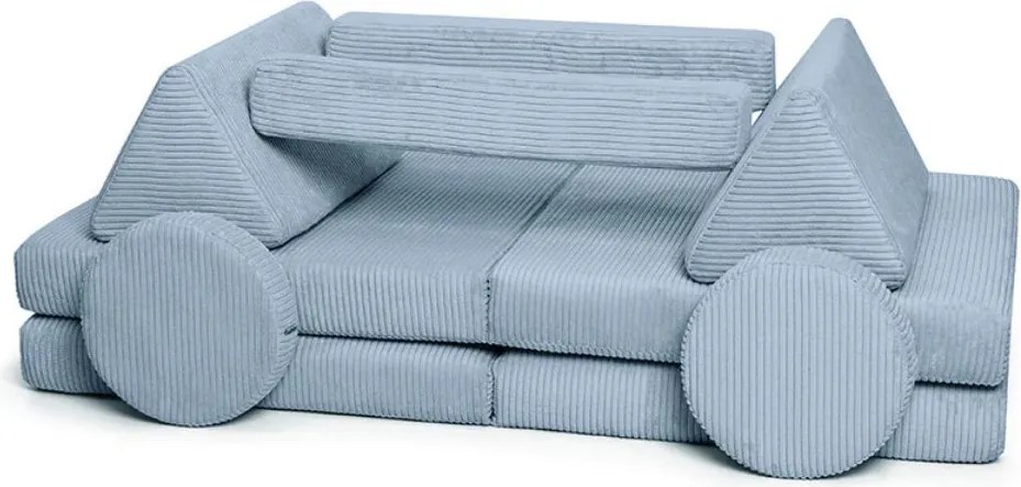 Velký multifunkční skládací bunkr z manšestru SOFA PURE Zvolte barvu: Modrá