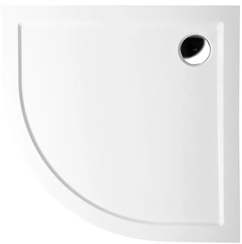 Polysan SERA sprchová vanička z litého mramoru, čtvrtkruh 90x90cm, R550, bílá - 41511