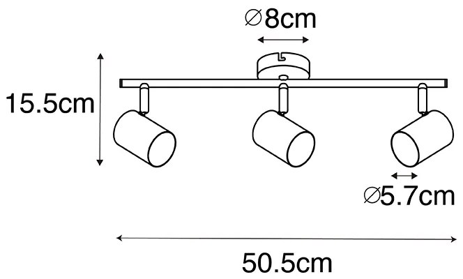 Moderní stropní svítidlo mosazné 3-světlo nastavitelné - Jeana