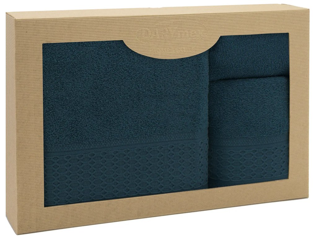 BAVLNĚNÉ RUČNÍKY SOLANO SADA 1 KS 30X50 CM, 1 KS 50X90 CM, 1 KS 70X140 CM TMAVĚMODRÁ