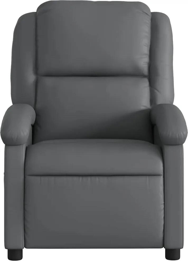 Masážní polohovací křeslo šedé, umělá kůže 3205449
