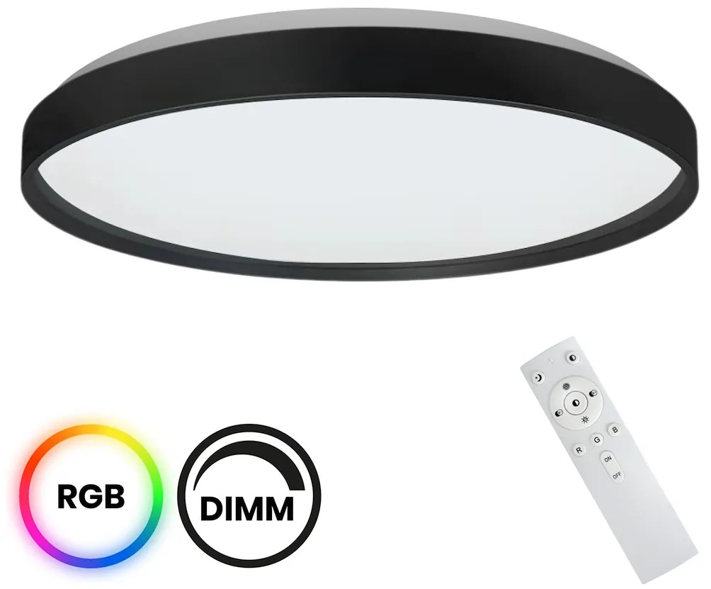 Stropní LED svítidlo Ringo, 1x LED 36w, 3000-6000k, b, RGB, s ovladačem