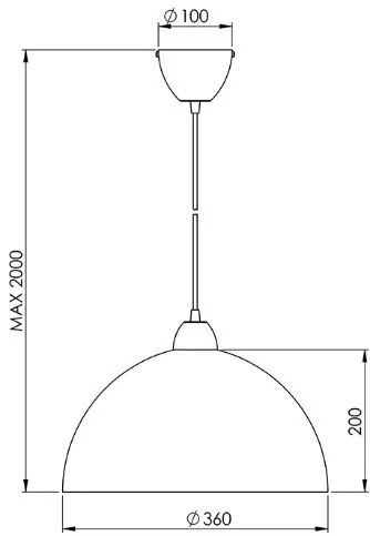 Fabas luce Fabas Nice 2908, závěsné svítidlo, 1x60W, kov, bílé stínítko o průměru 36cm