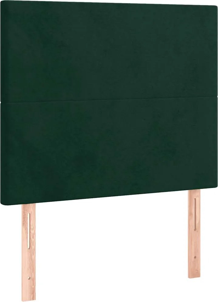Box spring postel s matrací tmavě zelená 80 x 200 cm samet 3137692