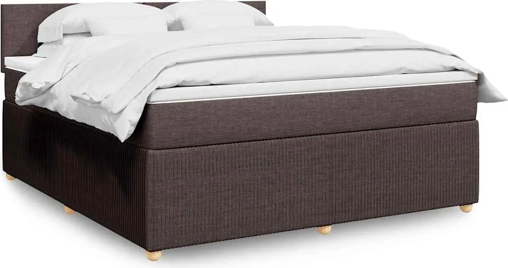 Box spring postel s matrací tmavě hnědá 180x200 cm textil 3289831