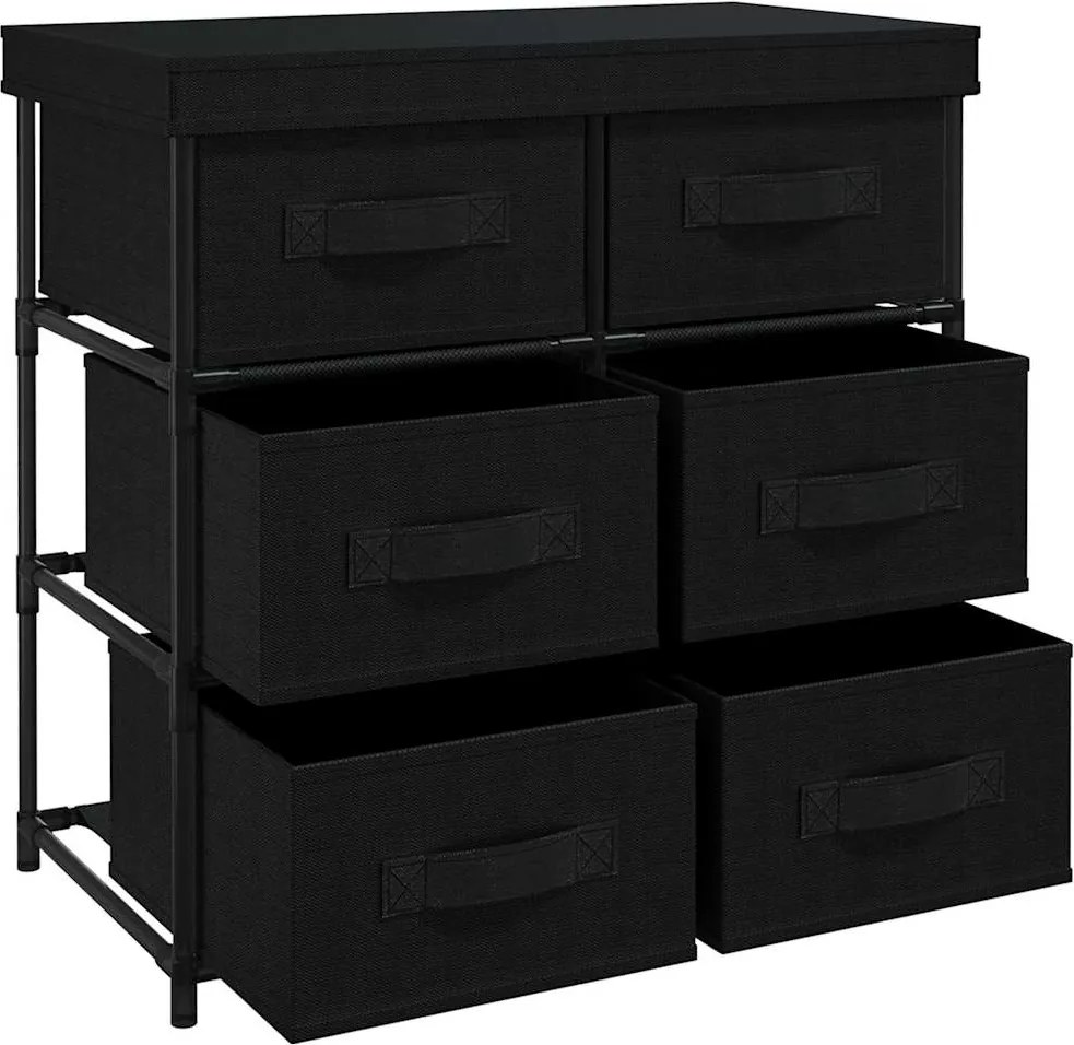 Úložná skříňka se 6 zásuvkami 55 x 29 x 55 cm černá ocel 337257