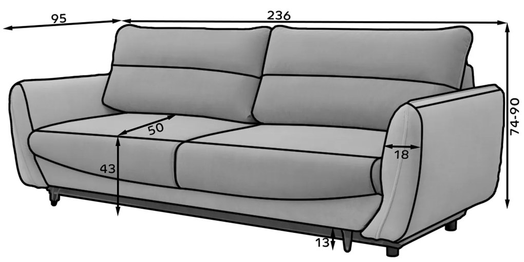 Eltap Rozkládací pohovka Silva Materiál a barva potahu: Velvetmat 24, Mat Velvet 61 - růžová