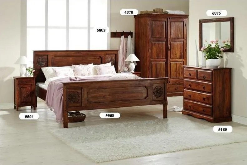 Furniture-nabytek - Masivní postel 200x200 - Aditya