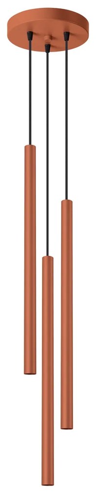 Závěsné svítidlo Pastelo, 3x oranžové kovové stínítko,