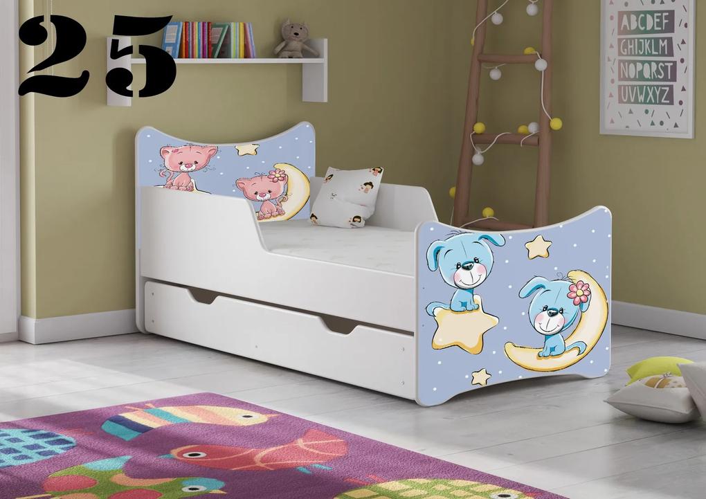Plastiko Dětská postel se šuplíky Medvídek a hvězdy - 25 - 140x70
