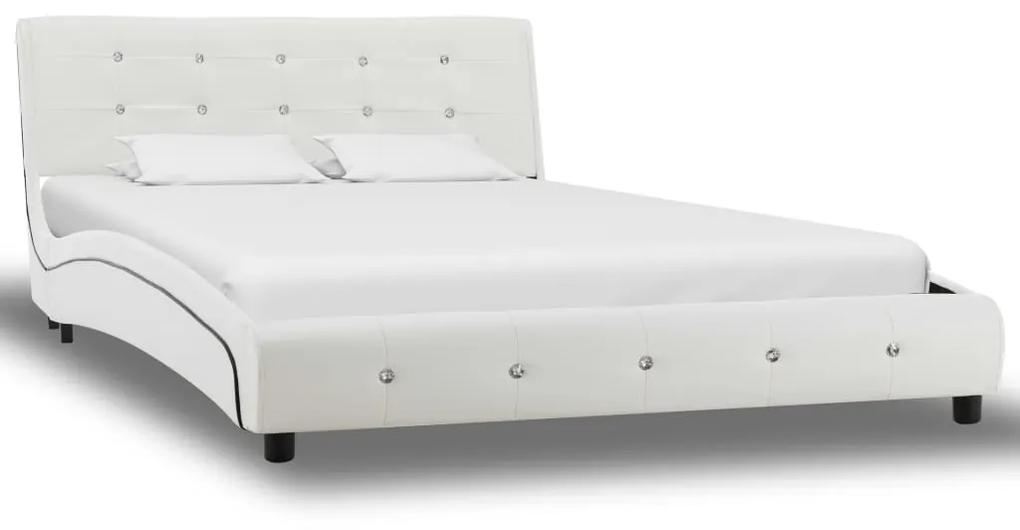 Rám postele bílý umělá kůže 120 x 200 cm,  280313